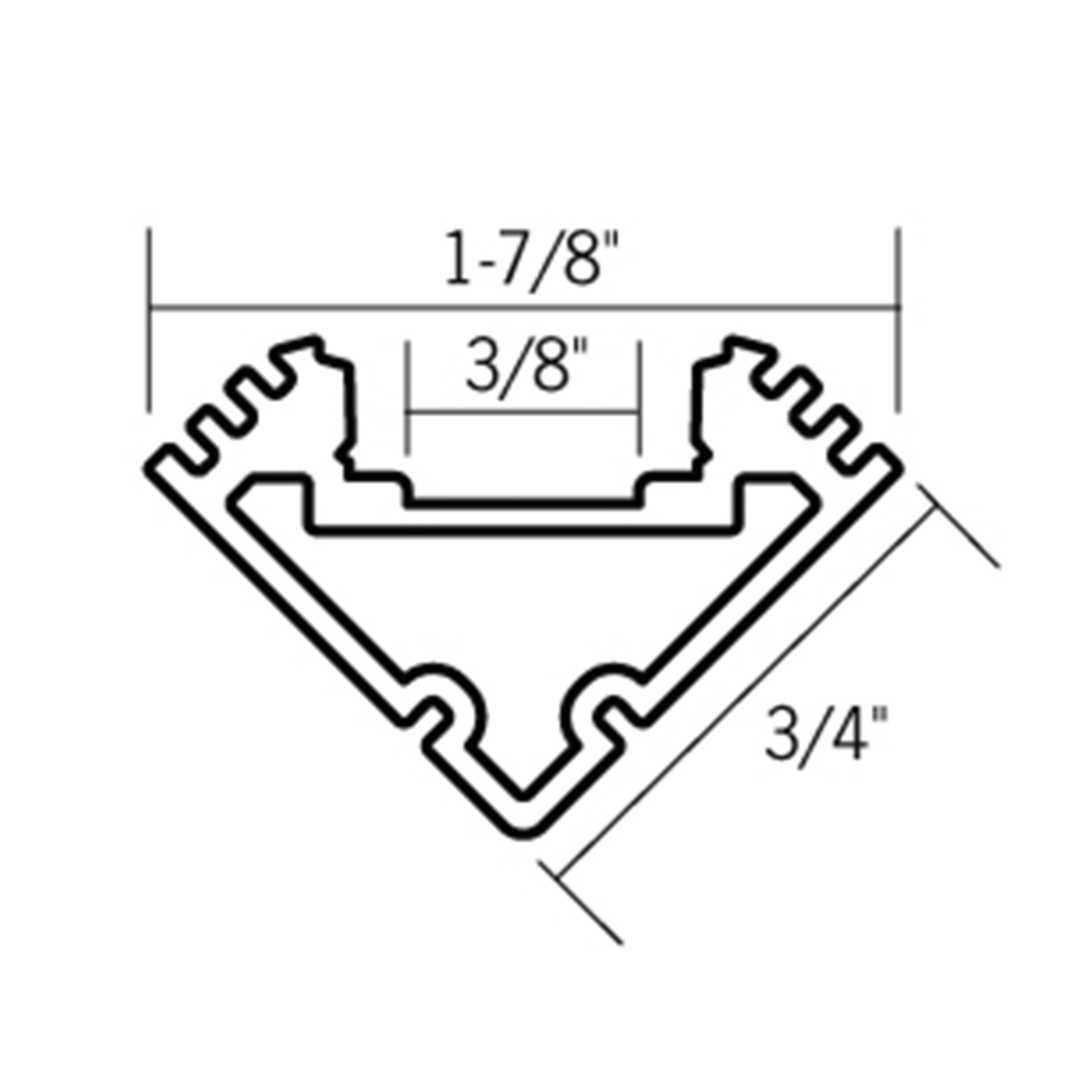 Angled, Aluminum Mounting Channel | LED Tape Mounting Accessory
